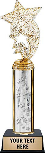 Crown Awards Glitter Star Rocket Trophies, Personalized Silver Glitter ...
