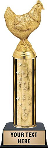 Crown Awards Chicken Trophies, Gold Stars Chicken Figure Trophy On ...