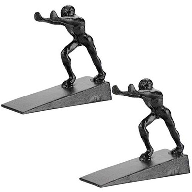 Sumnacon 2 Pcs Cast Iron Cute Man Door Stops - Heavy Duty Rustic Door ...