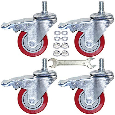 DICASAL 3 Inch Heavy Duty Stem Casters 360 Degree Swivel Thread Wheels ...