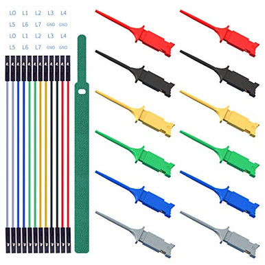 Goupchn Mini Grabber SMD IC Test Hook Clips 12PCS with Silicone Jumper ...