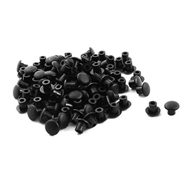 uxcell Home Furniture Decor 5mm Black Plastic Screw Hole Cover Plugs ...