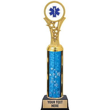 Star of Life Trophies, 11 inch Blue Stars EMS Star of Life Trophy Award ...