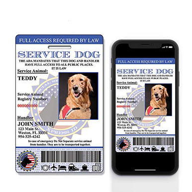 XpressID Holographic Service Dog ID Card Custom plus Digital ID for ...