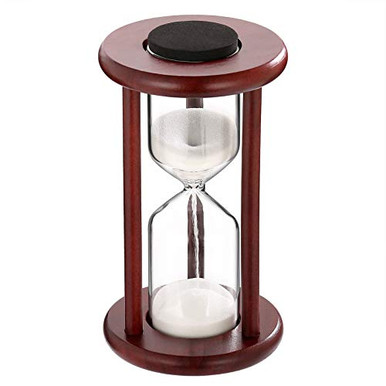Empty Hourglass Sand Clock Timer Set: Cherry Wooden Frame without Sand ...