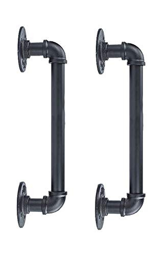 Industrial Pipe Door Pull Handle 12 Inch - Rustic Vintage Gab Bar for ...