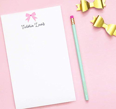 Bow Personalized Notepad Set, Personalized notepad for girls, Baby ...