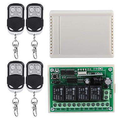 Remote Control Relay, Light Switch Multi-Function 4-Way Wireless Relay ...