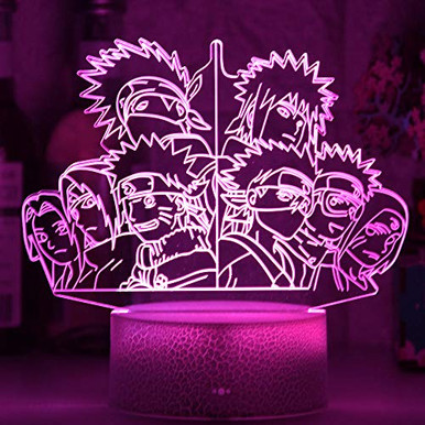 3D Anime Night Light Led Japanese Team 7 Obito Uchiha Kakashi Hatake ...
