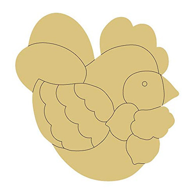 Chicken Design by Lines Cutout Unfinished Wood Animal Kids Craft Farm ...