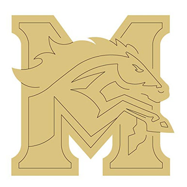 Mustang with M Design by Lines Cutout Unfinished Wood Animal Decor ...