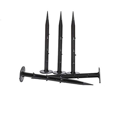 20 Pieces Black Plastic Garden Stakes Ground Nail Strength Anchors ...