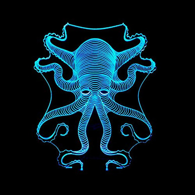 PLIHD 3D Illusion Night Light Desk Lamp, 3D Arts Lamp Animal Octopus 16 ...