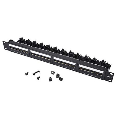 CAT6 Cable Patch Panel,Gold Plated 24 Port Mountable Data Patch Panel ...