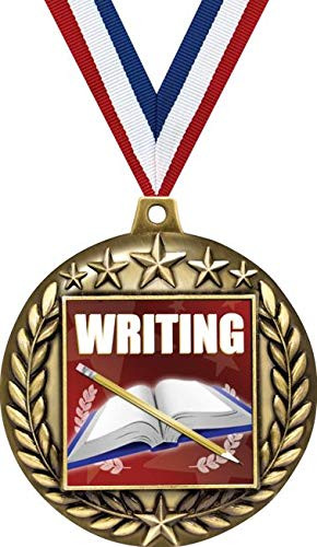 2 1/4 inch Writing 3D Medals, Writing Medal Great Writers Award Medals ...