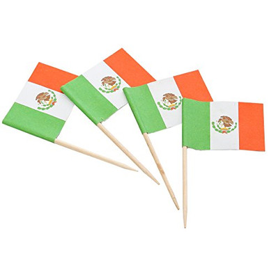 KingSeal Mexican Flag Toothpicks, 2.5 Inch 2 packs of 144 each (288 pcs ...