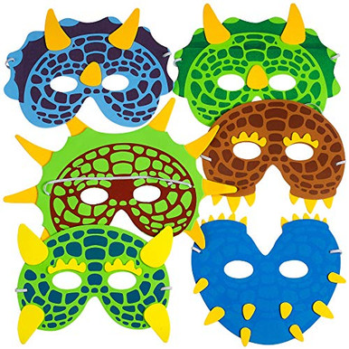 Dinosaur Masks for Kids 12 Pack 7.5 inch Foam Dinosaur Mask Set for ...