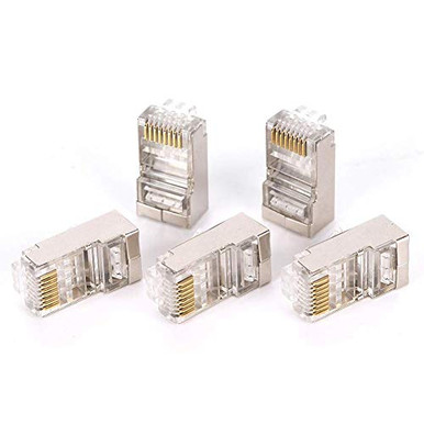 Pack of 50 Cat6 RJ45 Plug, 8P8C Gold Plated Ethernet Network Cable ...
