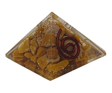 HARMONIZE Yellow Jasper Orgone Pyramid Gemstones Reiki Healing Crystal ...
