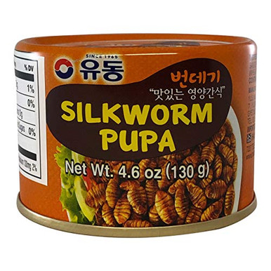 Yoo Dong Korean Silkworm Pupa Can 130g Snack Food Pupae for Soju Beer ...