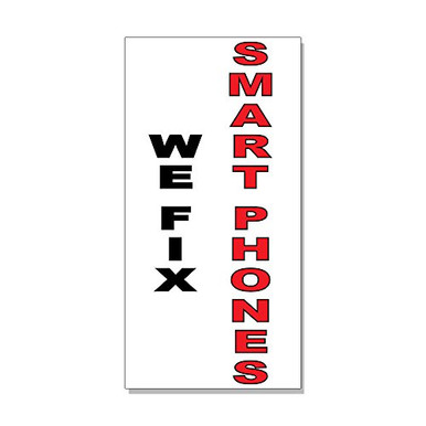 We Fix Smart Phones Black Red DECAL STICKER Retail Store Sign Sticks to ...