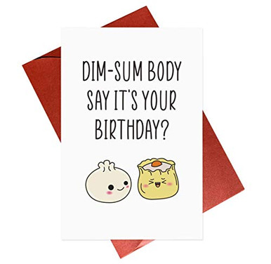 Dim Sum Birthday Card Bao and Siomai Funny Pun Greeting Cards ...