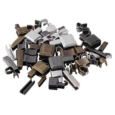 EXCEART 24 Set Zipper Repair Kit Metal Head Sliders Retainer Insertion ...