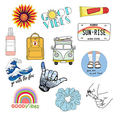 Vsco Stickers for Water Bottles Big 13-Pack Cute Aesthetic Trendy ...