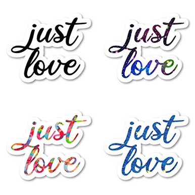 Just Love Sticker Pack Motivational Quotes Stickers - 4 Pack - Laptop ...