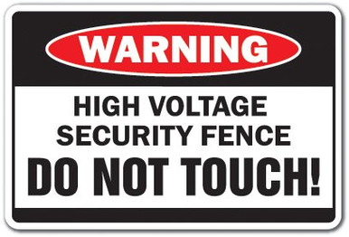 HIGH Voltage Security Fence DO NOT Touch Warning Decal Electricity ...
