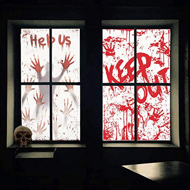 Emopeak Halloween Giant Bloody Window Posters - 2Pcs 30" x 40" Zombie ...