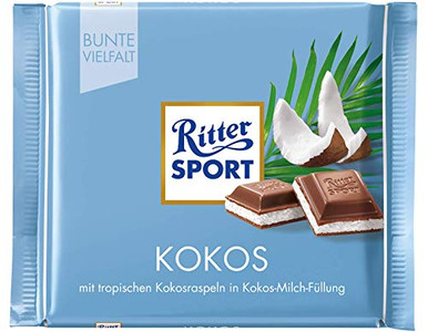 Ritter Sport Coconut Chocolate Bar Candy Original German Chocolate 100g ...