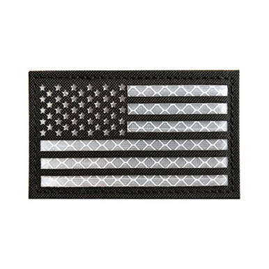 2x3.5 Reflective Black White US USA American Flag Tactical Patches Hook ...