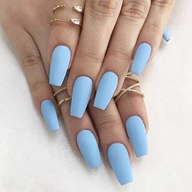CanB Long Fake Nails Coffin Press on Nails Ballerina False Nails Full ...