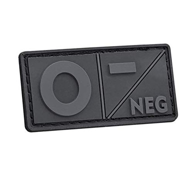 Blackout Small ONEG Blood Type O NEG O- PVC 1x2 inch OCP Morale ...