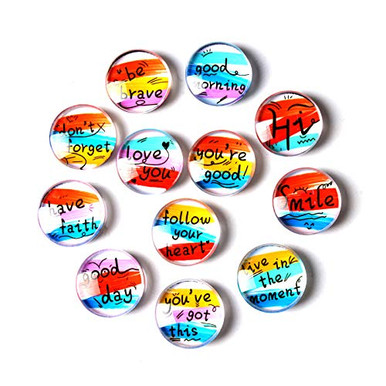 Lanstics 12pcs Motivational Glass Refrigerator Magnets Crystal Glass ...