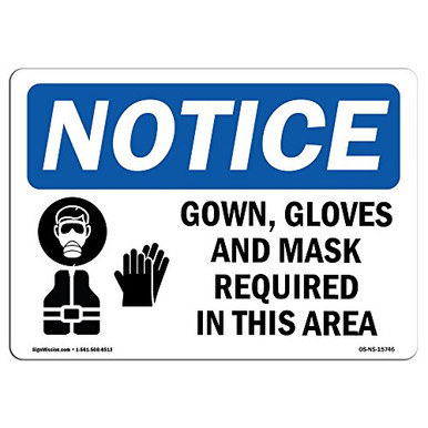 OSHA Notice Signs - Notice Gown Gloves and Mask Required in This Room ...