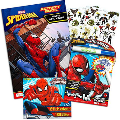 Marvel Spiderman Imagine Ink Coloring Book Set -- 1 Mess-Free Book, 1 ...
