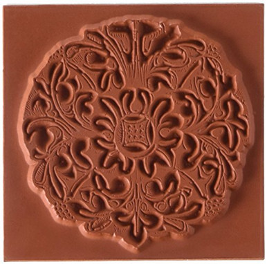 Deep Red Stamps Wrought Iron Medallion Rubber Stamp - Warehousesoverstock