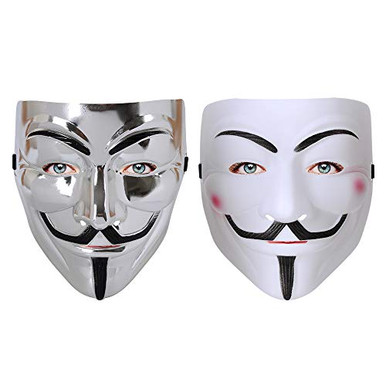 2pcs V for Vendetta Mask Halloween Costume Cosplay Guy Party Mask ...