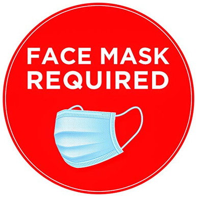 Face Mask Required Sign Double Sided for Store Front or Business 7"x 7 ...