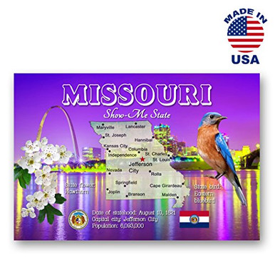 MISSOURI MAP postcard set of 20 identical postcards. MO state map post ...