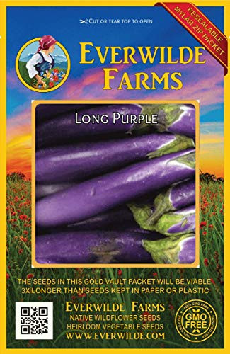 Everwilde Farms - 250 Long Purple Eggplant Seeds - Gold Vault Jumbo ...