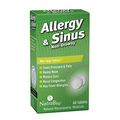 NatraBio Allergy and Sinus Homeopathic Formula for Temporary Relief of ...