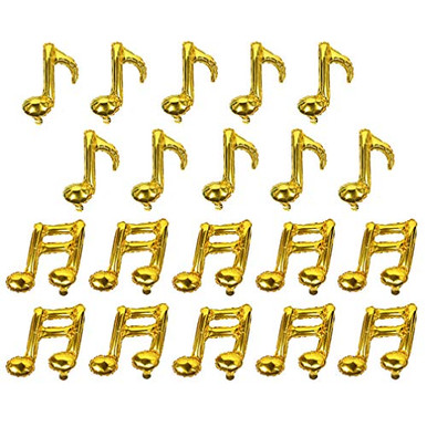 20 Pieces Gold Musical Notes Balloons Foil Helium Mylar Music Balloons ...