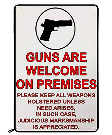 Swono Guns are Welcome on Premises Tin Signs Vintage Metal Tin Sign for ...