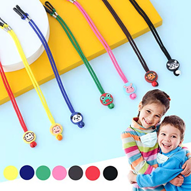 7 Pack Kids Face Mask Lanyard with Clips Adjustable Length Breakaway ...