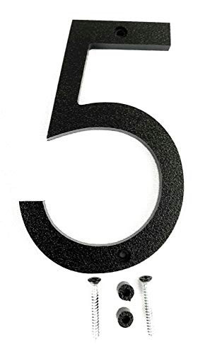 6 inch Modern House Numbers w Easy to Install Hardware Large Black ...