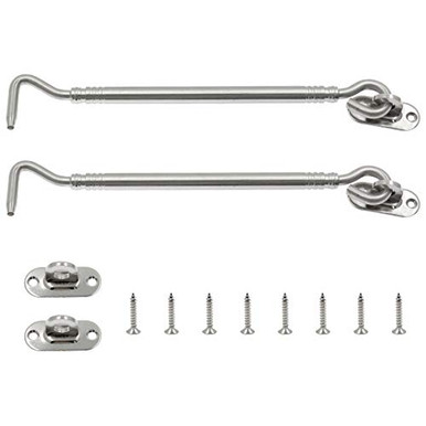 BTMB 2pcs 8 Inch Cabin Hook and Eyes Catch Door Latch Solid Stainless ...