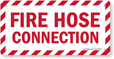 SmartSign "Fire Hose Connection" Sign 5" x 10" Plastic ...